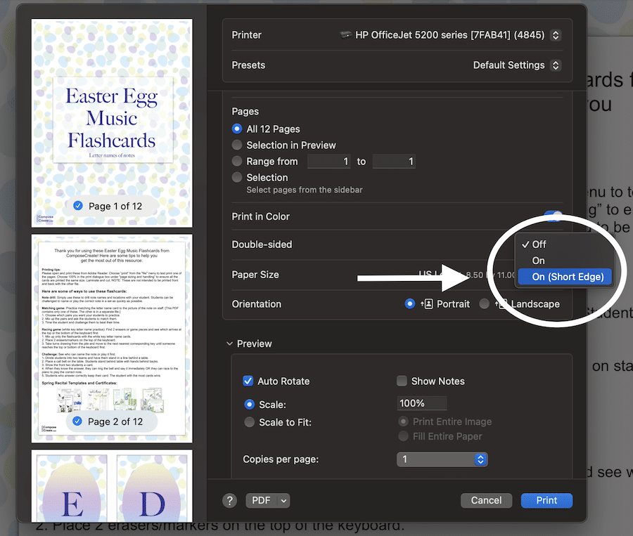 How to Fix Upside Down Printing for Piano Teaching Resources - ComposeCreate.com